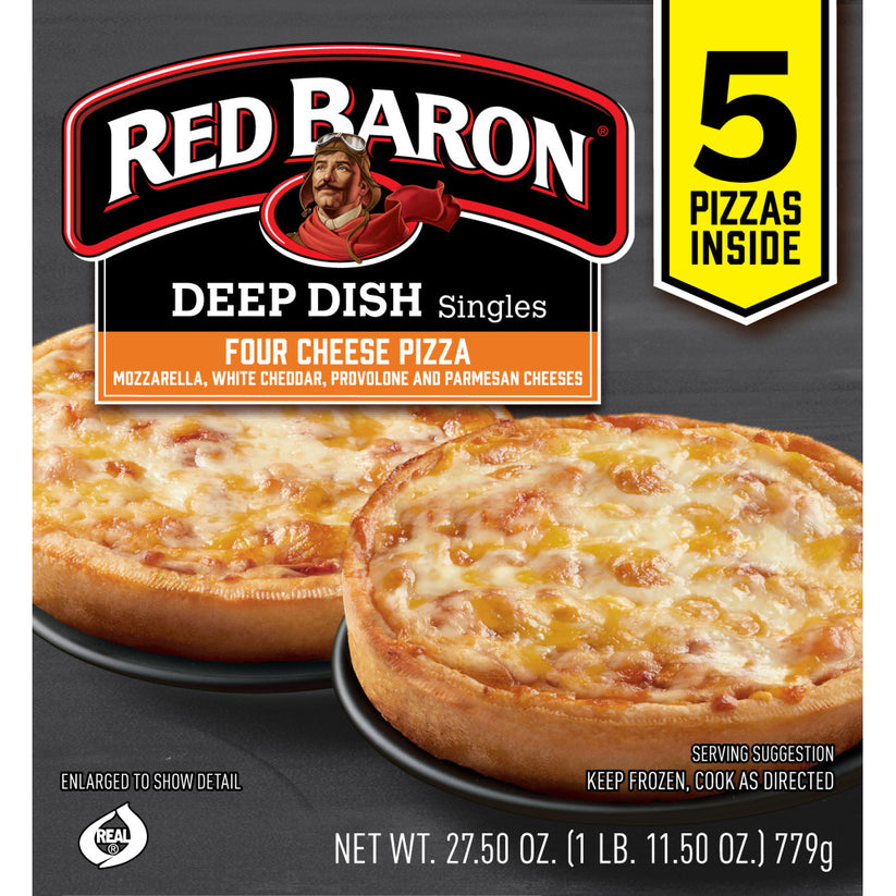 Red Baron® Frozen Pizza – RED BARON® Singles Four Cheese Deep Dish ...
