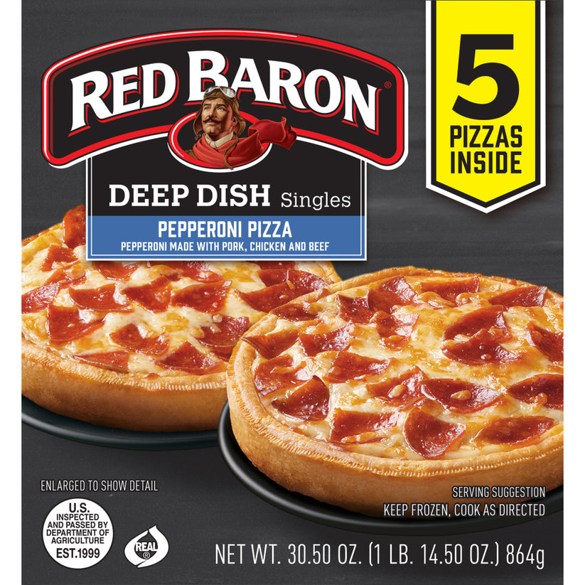 Red Baron® Frozen Pizza – RED BARON® Singles Pepperoni Deep Dish Pizza ...
